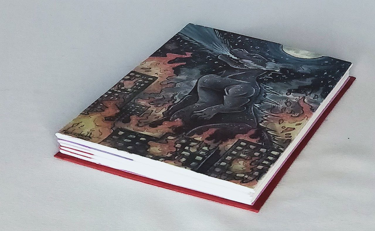 GODZILLA Hand-bound notebook original illustration ⤬⤬⤬ the Black Unicorn
