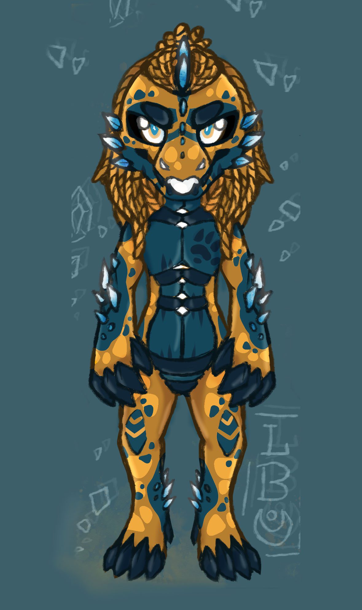 CROCO partial fursuit with LED crystals ⤬⤬⤬ the Black Unicorn